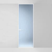 China Narrow Frame Aluminum Alloy Glass Waterproof Soundproof Minimalist Interior Bathroom Kitchen Bedroom Door Swing Customized Color for sale