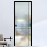 China Ultra-narrow Frame Aluminum Alloy Waterproof Kitchen Bathroom Door Glass Panel Single Swing Door Modern Minimalist Hotel Bedroom for sale