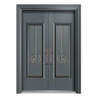 China Modern Double Swing Exterior Apartment Entry Door Anti-Theft Security Fire Rated Waterproof Powder Coated Custom House Villa for sale