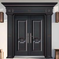 China Modern Double Swing Exterior Apartment Entry Door Anti-Theft Security Fire Rated Waterproof Powder Coated Custom House Villa for sale