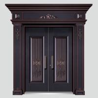 China Luxury Zinc Alloy Steel Front Entry Doors Modern Design Sound Insulation Fireproof Exterior Outdoor Main Entrance Door for Villa for sale
