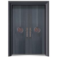 China Luxury Metal Modern Entry Door Anti-Theft Durable Wind-resistant Customized Exterior Swing Door for sale