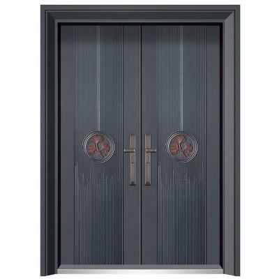 China Luxury Metal Modern Entry Door Anti-Theft Durable Wind-resistant Customized Exterior Swing Door for sale