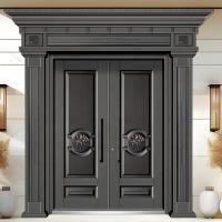 China Luxury Metal Modern Entry Door Anti-Theft Durable Wind-resistant Customized Exterior Swing Door for sale