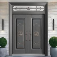 China Luxury Metal Modern Entry Door Anti-Theft Durable Wind-resistant Customized Exterior Swing Door for sale