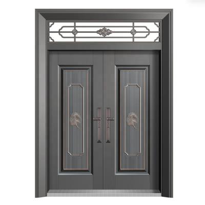 China Zinc Alloy Steel Villa Swing Anti-Theft Entry Security Door Noise-Preventive Double Entrance Heat-Insulation Modern Style for sale