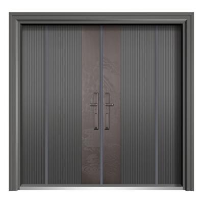 China Modern Aluminum Waterproof Entry Door Customized Luxury Residential Anti-Theft Villa Double Swing Doors for sale