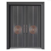 China Modern Aluminum Waterproof Entry Door Customized Luxury Residential Anti-Theft Villa Double Swing Doors for sale