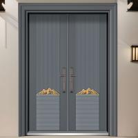 China Modern Aluminum Waterproof Entry Door Customized Luxury Residential Anti-Theft Villa Double Swing Doors for sale