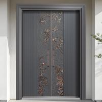 China Modern Aluminum Waterproof Entry Door Customized Luxury Residential Anti-Theft Villa Double Swing Doors for sale