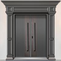 China Modern Aluminum Waterproof Entry Door Customized Luxury Residential Anti-Theft Villa Double Swing Doors for sale