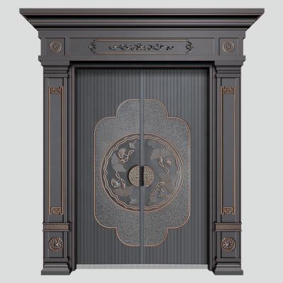 China Modern Minimalist Aluminum Alloy Security Exterior Swing Entry Door Burglarproof Villa Apartment Smart Water Resistant Outdoor for sale