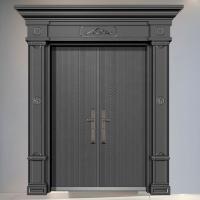 China Modern Minimalist Aluminum Alloy Security Exterior Swing Entry Door Burglarproof Villa Apartment Smart Water Resistant Outdoor for sale