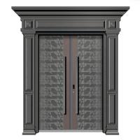 China Modern Minimalist Aluminum Alloy Security Exterior Swing Entry Door Burglarproof Villa Apartment Smart Water Resistant Outdoor for sale