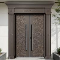 China Modern Minimalist Aluminum Alloy Security Exterior Swing Entry Door Burglarproof Villa Apartment Smart Water Resistant Outdoor for sale