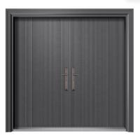 China Modern Steel Waterproof Fire Rated Exterior Entrance Parent Door Hotel Gate Luxury Residential Anti-Theft Villa Double Swing for sale