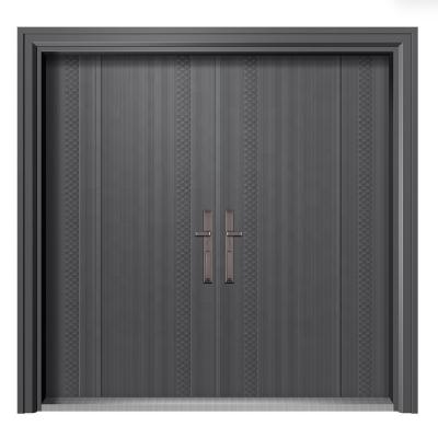 China Modern Steel Waterproof Fire Rated Exterior Entrance Parent Door Hotel Gate Luxury Residential Anti-Theft Villa Double Swing for sale