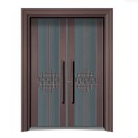 China Modern Steel Waterproof Fire Rated Exterior Entrance Parent Door Hotel Gate Luxury Residential Anti-Theft Villa Double Swing for sale