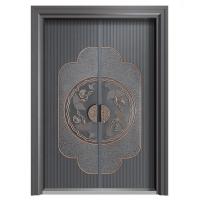 China Modern Steel Waterproof Fire Rated Exterior Entrance Parent Door Hotel Gate Luxury Residential Anti-Theft Villa Double Swing for sale