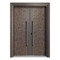 China Modern Steel Waterproof Fire Rated Exterior Entrance Parent Door Hotel Gate Luxury Residential Anti-Theft Villa Double Swing for sale