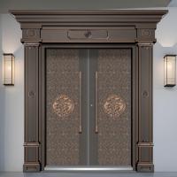 China Modern Design Custom Aluminum Security Entry Doors High-End Decorative Front Entrance Fire Rated Water Apartment Outdoor for sale