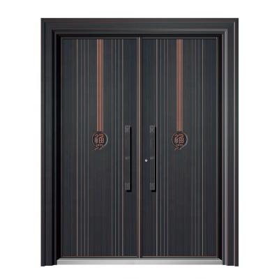 China Steel Security Modern Apartment Entry Door with Swing Design Water Resistant Luxury Villa Exterior Outdoor Door for sale