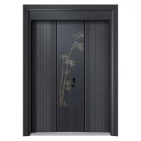 China Steel Security Modern Apartment Entry Door with Swing Design Water Resistant Luxury Villa Exterior Outdoor Door for sale