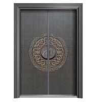 China Steel Security Modern Apartment Entry Door with Swing Design Water Resistant Luxury Villa Exterior Outdoor Door for sale