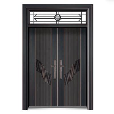 China Modern Villa Wind-Resistant Stainless Steel Entry Door with Non-Deformable Structure Waterproof Exterior Entrance Security Door for sale