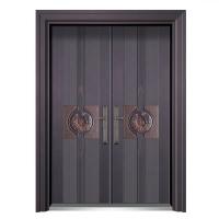 China Heavy Duty Exterior Entry Doors Custom Luxury Modern Double Swing Main Door Stainless Steel Security Apartment Entrance Door for sale