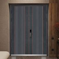 China Stainless Steel Exterior Entry Door Modern Durable Apartment Villa Reinforced Frames Double Swing Doors Waterproof Security for sale