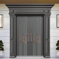 China Stainless Steel Exterior Entry Door Modern Durable Apartment Villa Reinforced Frames Double Swing Doors Waterproof Security for sale