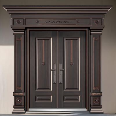 China Modern Steel Customizable Waterproof Armored Exterior Security Anti-Theft Swing Front Entry Door Outdoor Residential Villa for sale