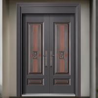 China Modern Steel Customizable Waterproof Armored Exterior Security Anti-Theft Swing Front Entry Door Outdoor Residential Villa for sale