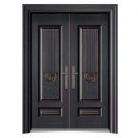 China Modern Steel Customizable Waterproof Armored Exterior Security Anti-Theft Swing Front Entry Door Outdoor Residential Villa for sale