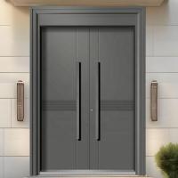 China Heavy Duty Security Stainless Steel Swing Door Luxury Villa Exterior Entry Door Modern Anti-Theft Double Door Apartment for sale