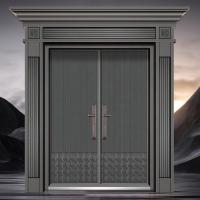 China Heavy Duty Security Stainless Steel Swing Door Luxury Villa Exterior Entry Door Modern Anti-Theft Double Door Apartment for sale