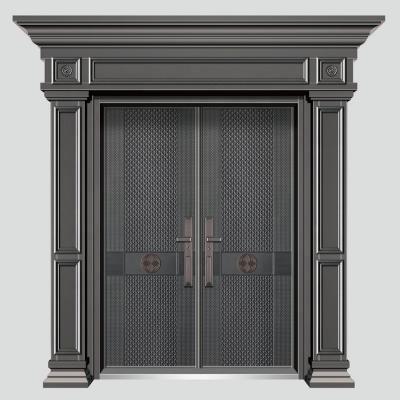 China Luxury Modern Stainless Steel Security Anti-theft Double Entrance Exterior Villa Front Main Entry Door Waterproof for sale