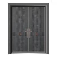 China Luxury Modern Stainless Steel Security Anti-theft Double Entrance Exterior Villa Front Main Entry Door Waterproof for sale