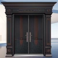 China Luxury Modern Stainless Steel Security Anti-theft Double Entrance Exterior Villa Front Main Entry Door Waterproof for sale