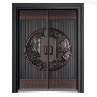 China Modern Stainless Steel Double Entry Door Anti-theft Exterior Waterproof Apartment Courtyard Villa Front Door Custom Luxurious for sale