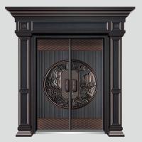 China Modern Stainless Steel Double Entry Door Anti-theft Exterior Waterproof Apartment Courtyard Villa Front Door Custom Luxurious for sale