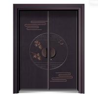 China Modern Stainless Steel Double Entry Door Anti-theft Exterior Waterproof Apartment Courtyard Villa Front Door Custom Luxurious for sale