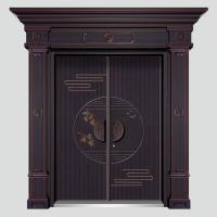 China Modern Stainless Steel Double Entry Door Anti-theft Exterior Waterproof Apartment Courtyard Villa Front Door Custom Luxurious for sale