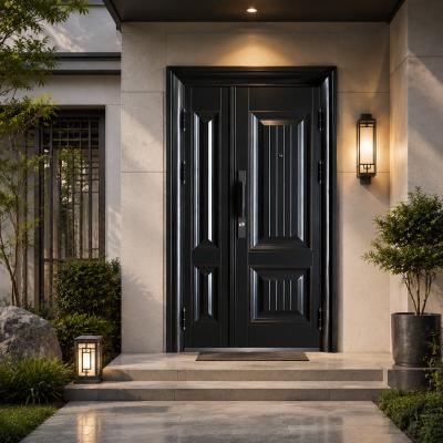 China Modern Design Steel Security Entry Door Fire Rated Anti-Theft Customized Color Powder Coated Finish for Apartment Exterior Use for sale