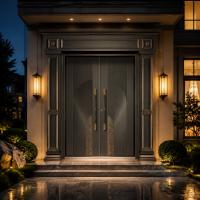 China Modern Design Steel Security Entry Door Fire Rated Anti-Theft Customized Color Powder Coated Finish for Apartment Exterior Use for sale