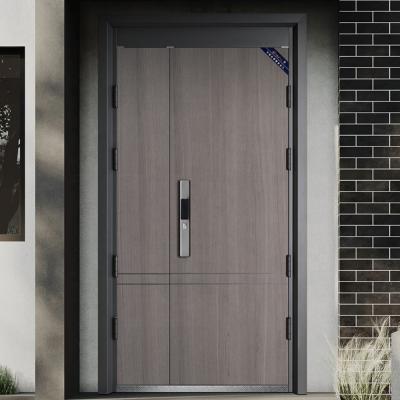 China Durable Modern Steel Entry Front Door Customized Color Easy Installation Security Anti-theft Features Exterior Villa Use for sale