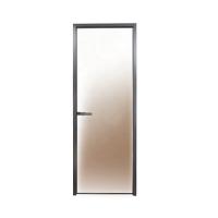 China Interior Single Bathroom Door Aluminum Frosted Glass Toilet Door Waterproof Swing Kitchen Door Modern Glass Panel Bedroom Door for sale