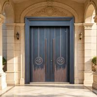 China Modern Aluminum Entrance Door Customized Exterior Front Entry Door for Villa Apartment & Outdoor Use with Security Features for sale