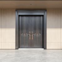 China Modern Aluminum Entrance Door Customized Exterior Front Entry Door for Villa Apartment & Outdoor Use with Security Features for sale